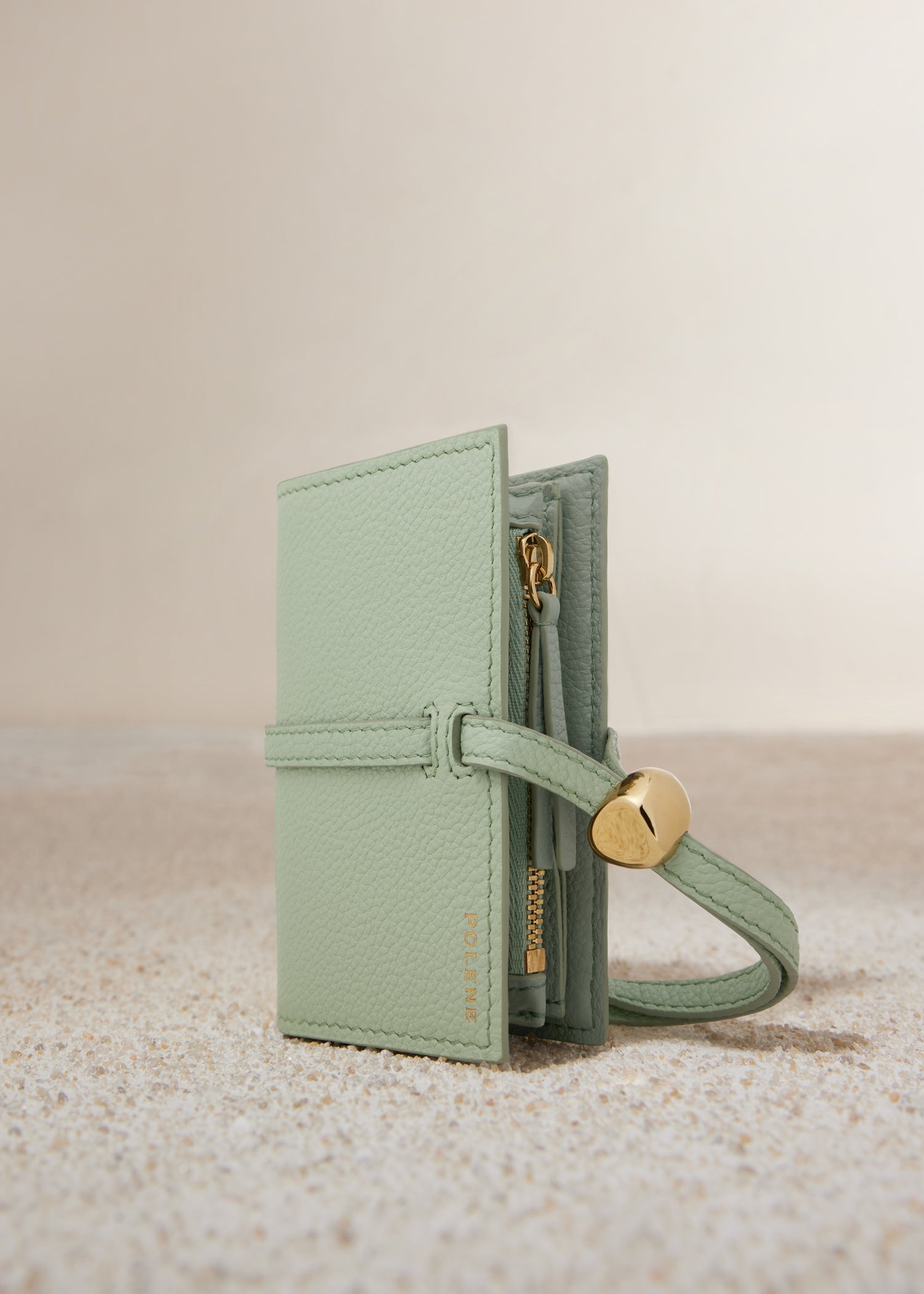 Polène | Card Holder - Kayé - Textured Duo Fresh Almond