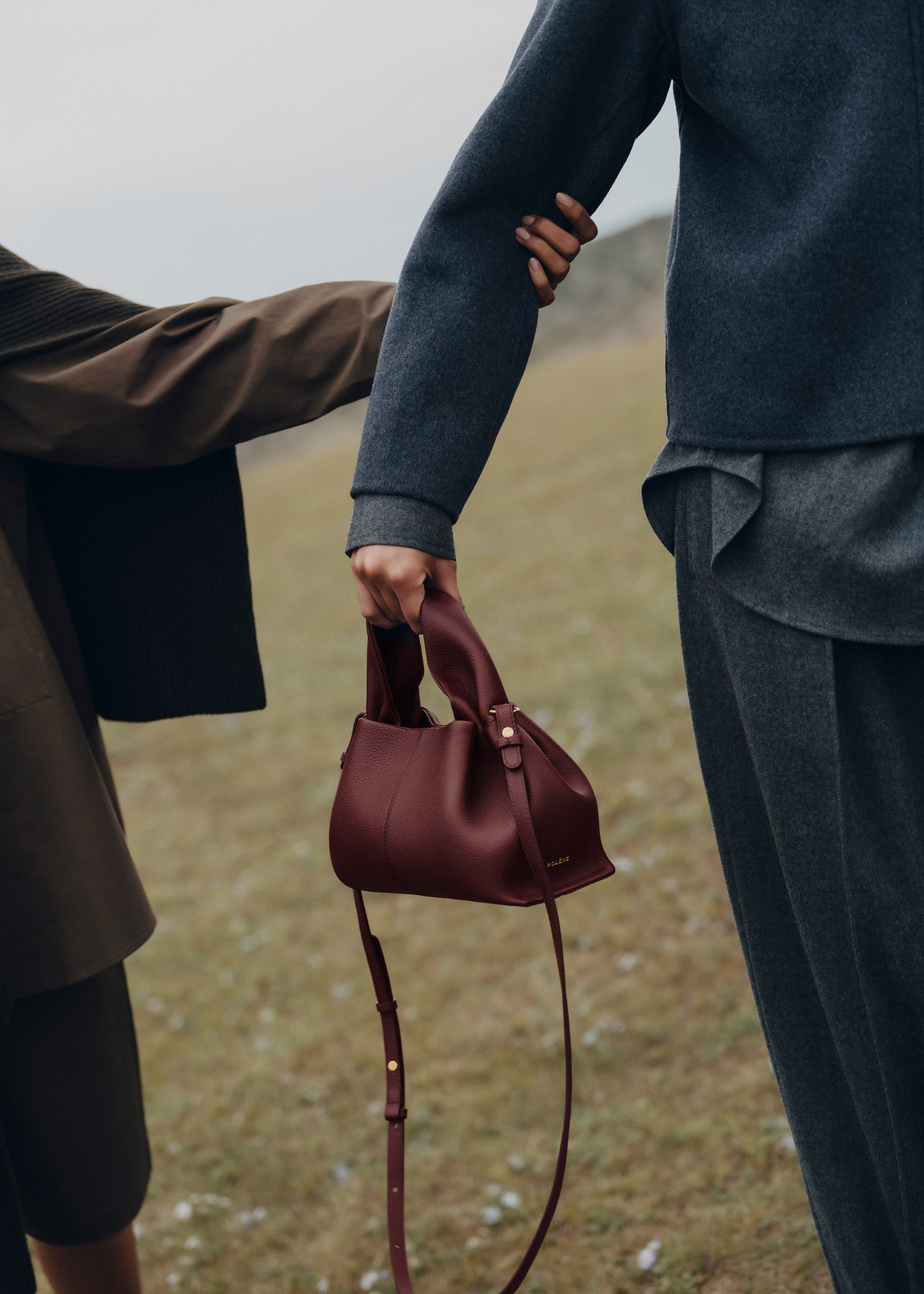 Polène | Bag - Numéro Neuf Mini - Textured Black Cherry