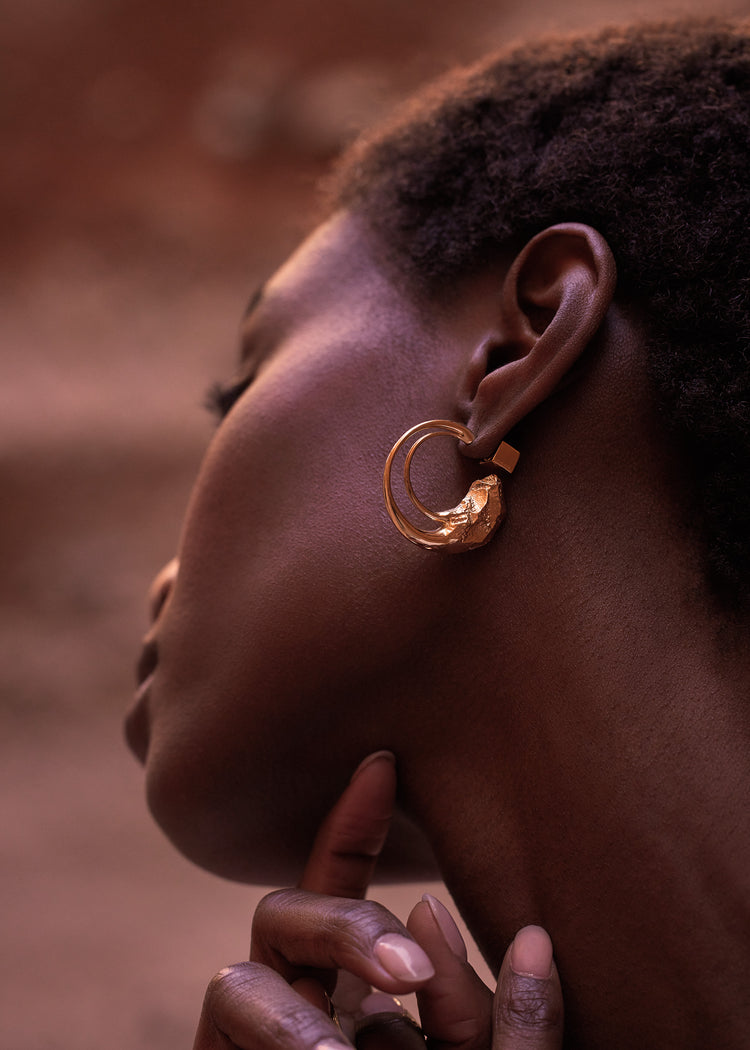 Polène | Earrings - Eroz Hoop - 24 carat gold gilded