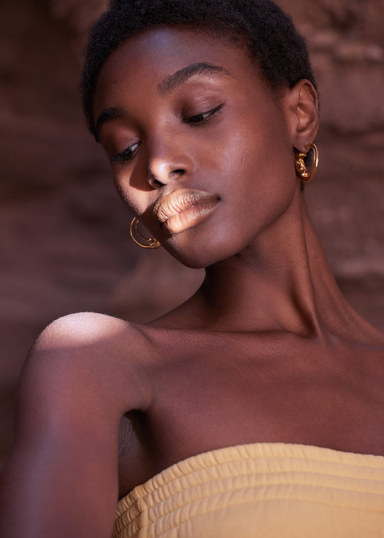 Polène | Earrings - Eroz Hoop - 24 carat gold gilded