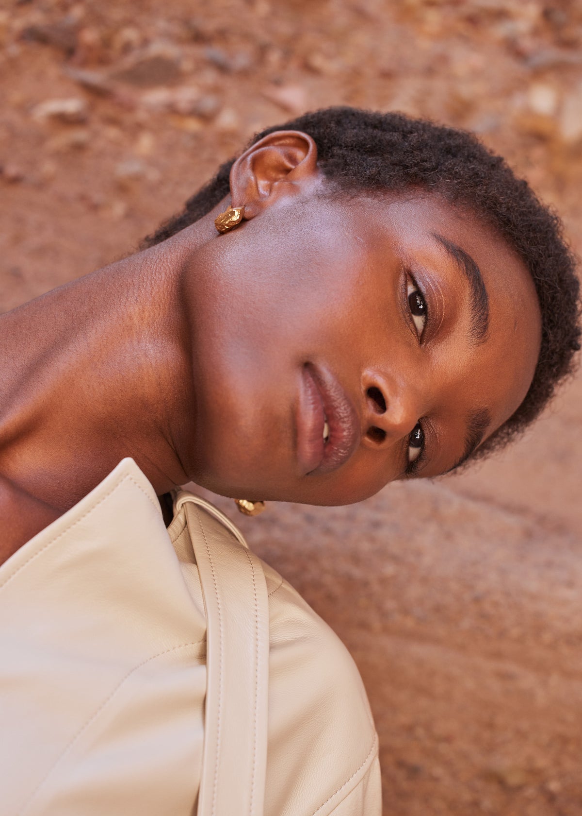 Polène | Earrings - Eroz Stud - 24 carat gold gilded