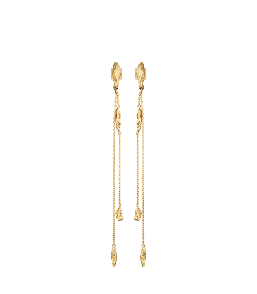 Polène | Chain Earrings - Eroz - 24 carat gold-gilded edition