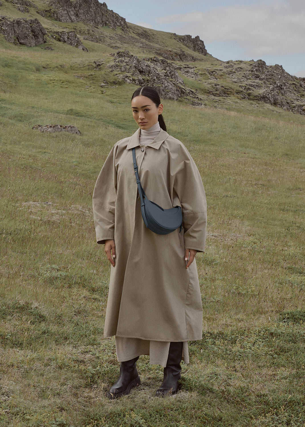 Polène | Bag - Numéro Dix - Textured Midnight blue